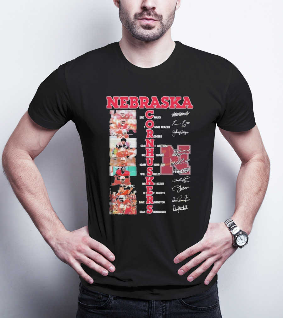 Nebraska Cornhuskers Football Legendary Player Signatures And Photos T-Shirt