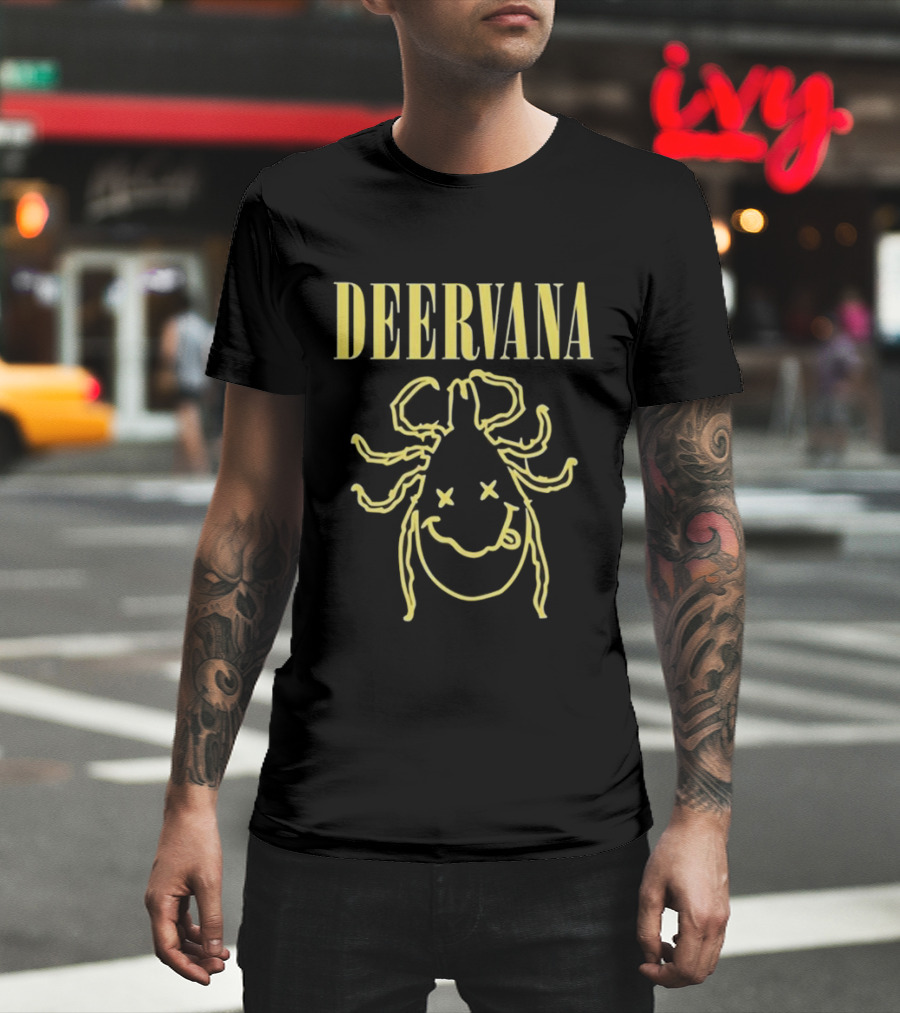 Deer Tick Deervana Nirvana Smile Face T-Shirt