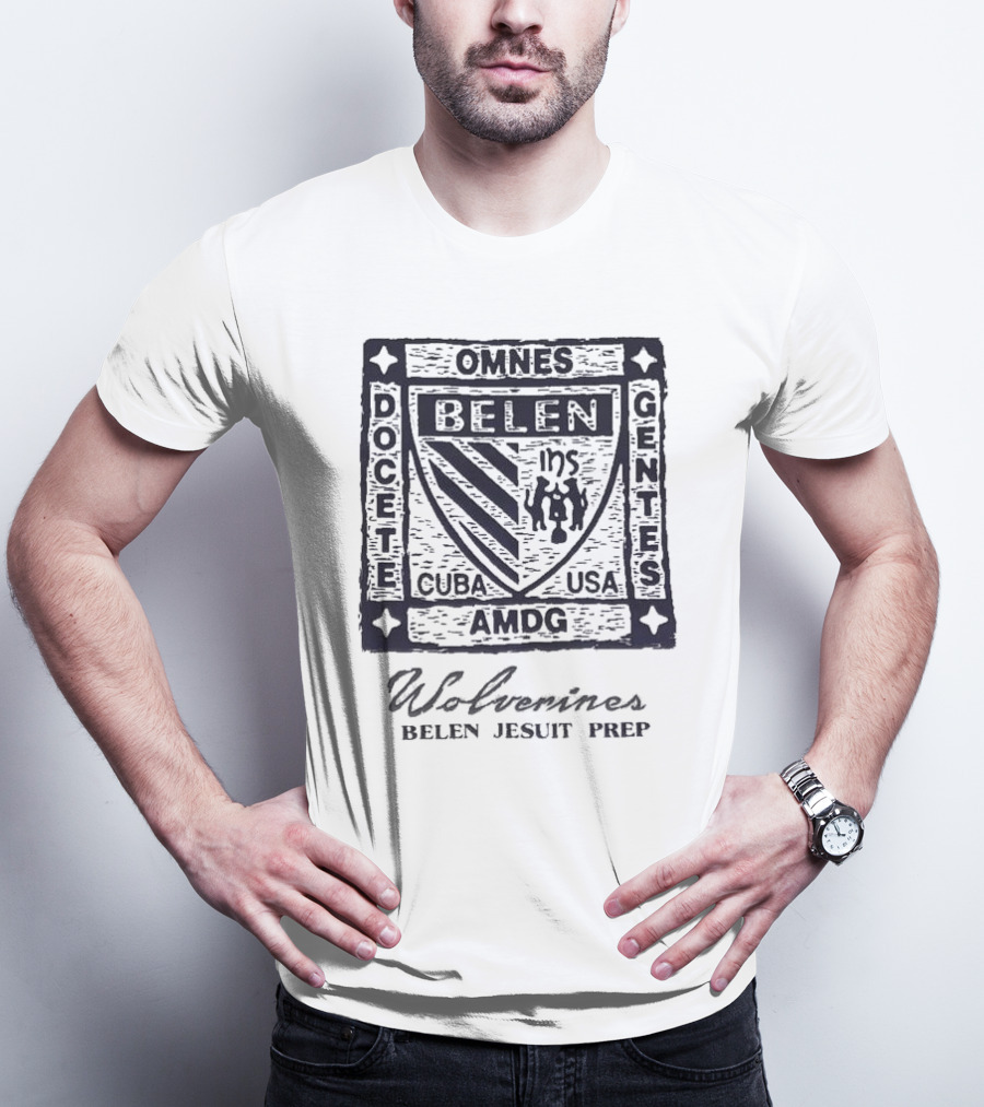 Omnes Docete Gentes Belen Wolverines Cuba USA AMDG T-Shirt