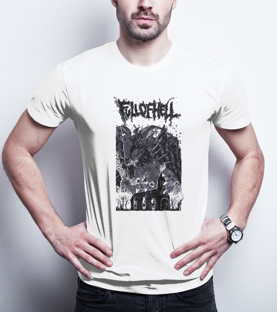 Full Of Hell Demon Goat Over Church Scene T-Shirt