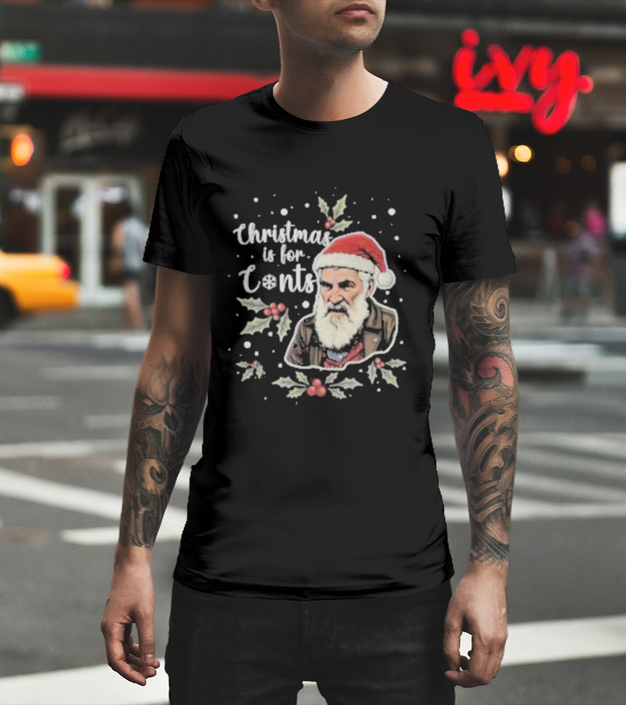 Jim Brassic Christmas Is For Cnts Santa T-Shirt