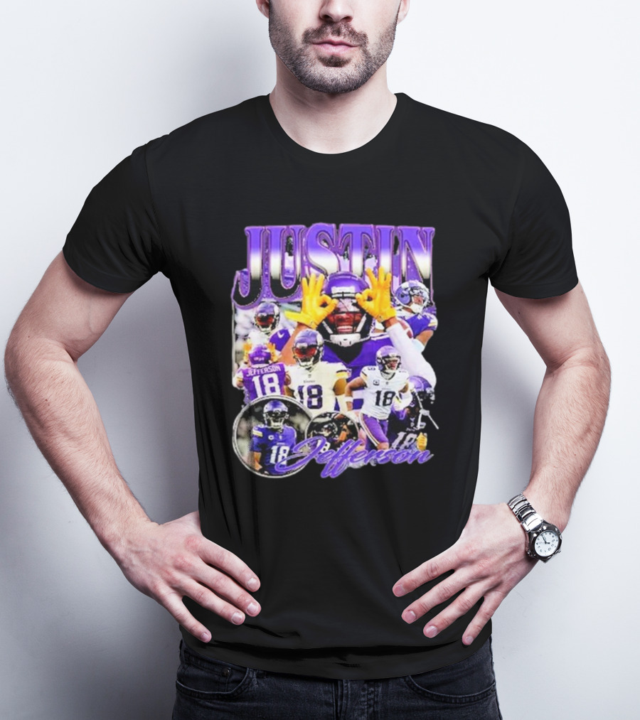 Justin Jefferson Wide Receiver 18 Minnesota Vikings Football Player T-Shirt