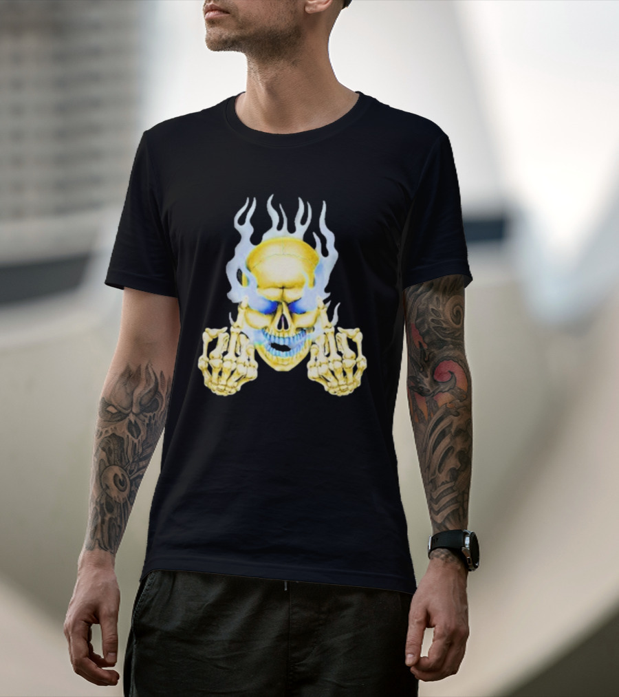 Skull Babbitt Revived Flaming Skeletal Embrace T-Shirt