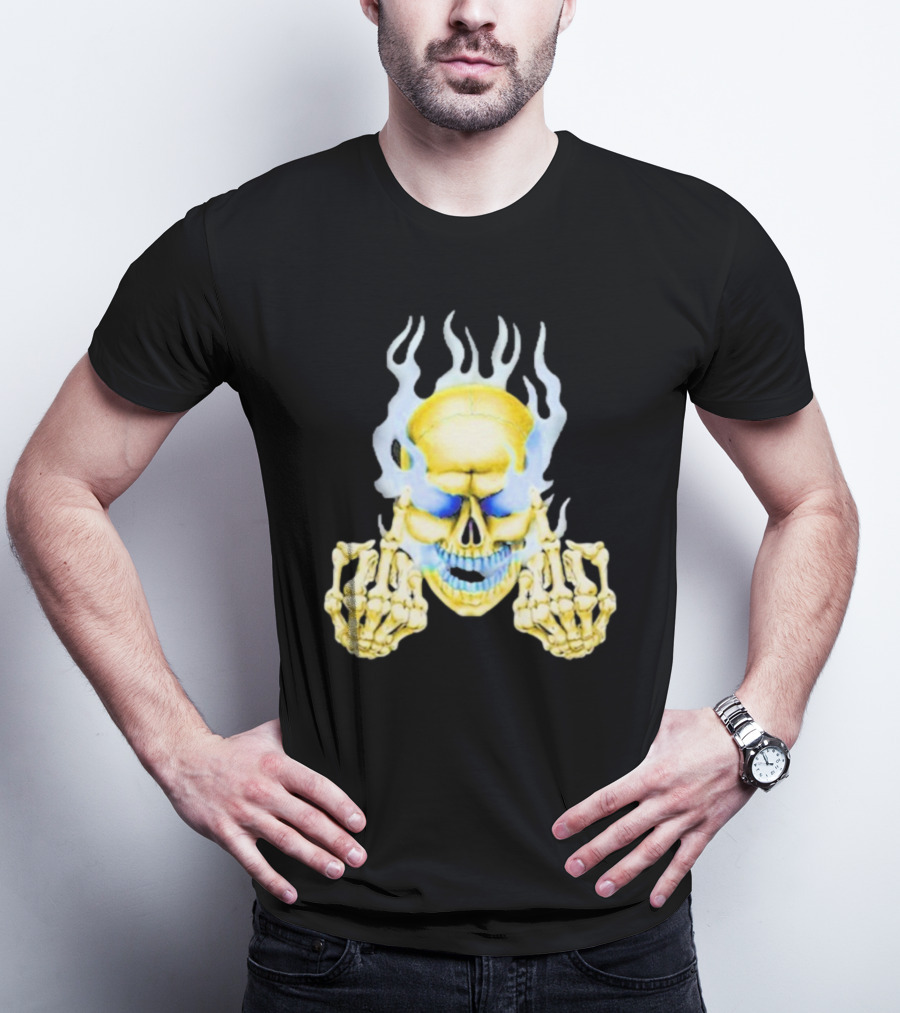 Skull Babbitt Revived Flaming Skeletal Embrace T-Shirt