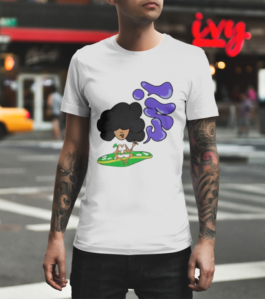 Whoisumi Umi Ufo Smoking Afro Character T-Shirt