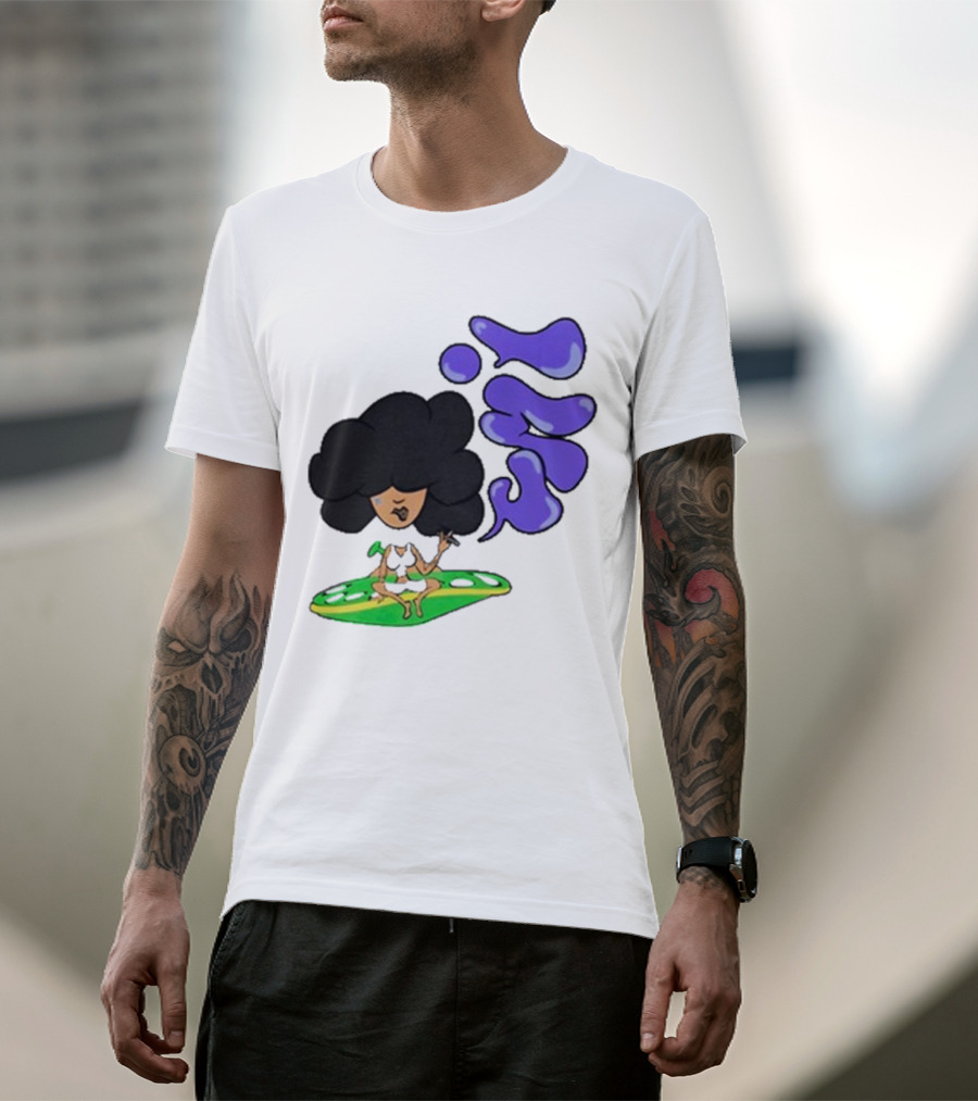 Whoisumi Umi Ufo Smoking Afro Character T-Shirt