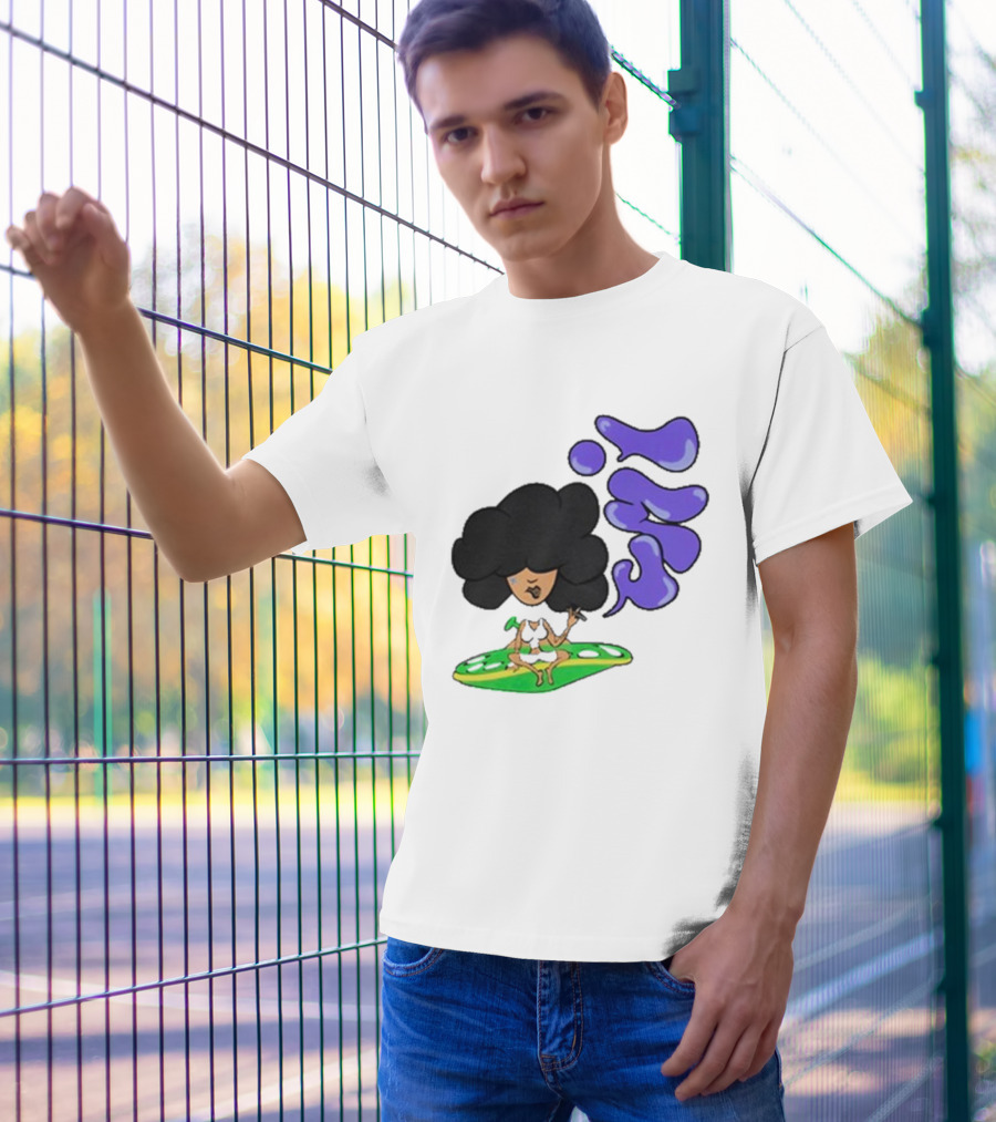 Whoisumi Umi Ufo Smoking Afro Character T-Shirt