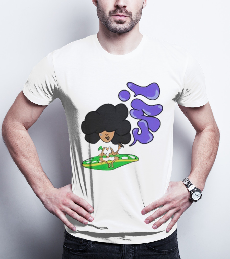 Whoisumi Umi Ufo Smoking Afro Character T-Shirt
