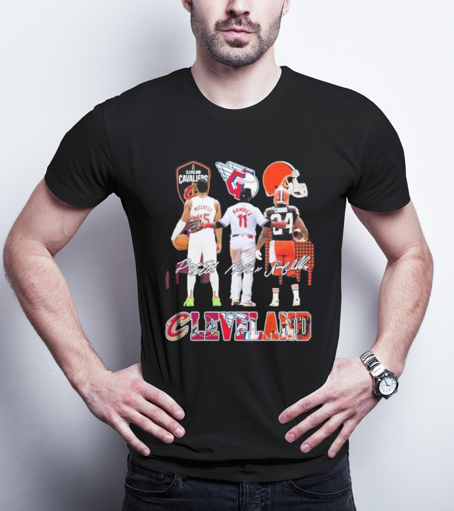 Cleveland Cavaliers Mitchell Guardians Ramirez Browns Chubb Team Unity T-Shirt