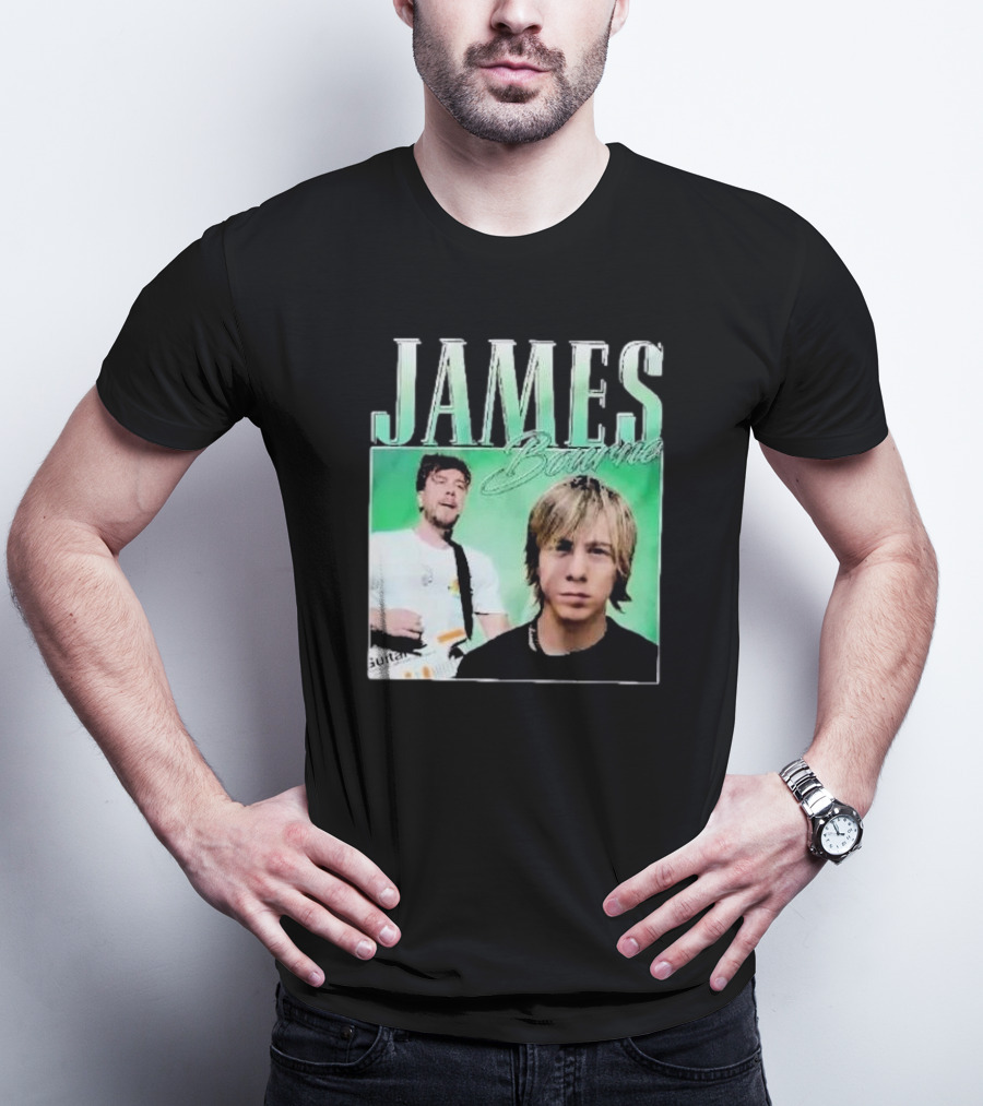 James Bourne Duo Musical Tribute Green Background T-Shirt