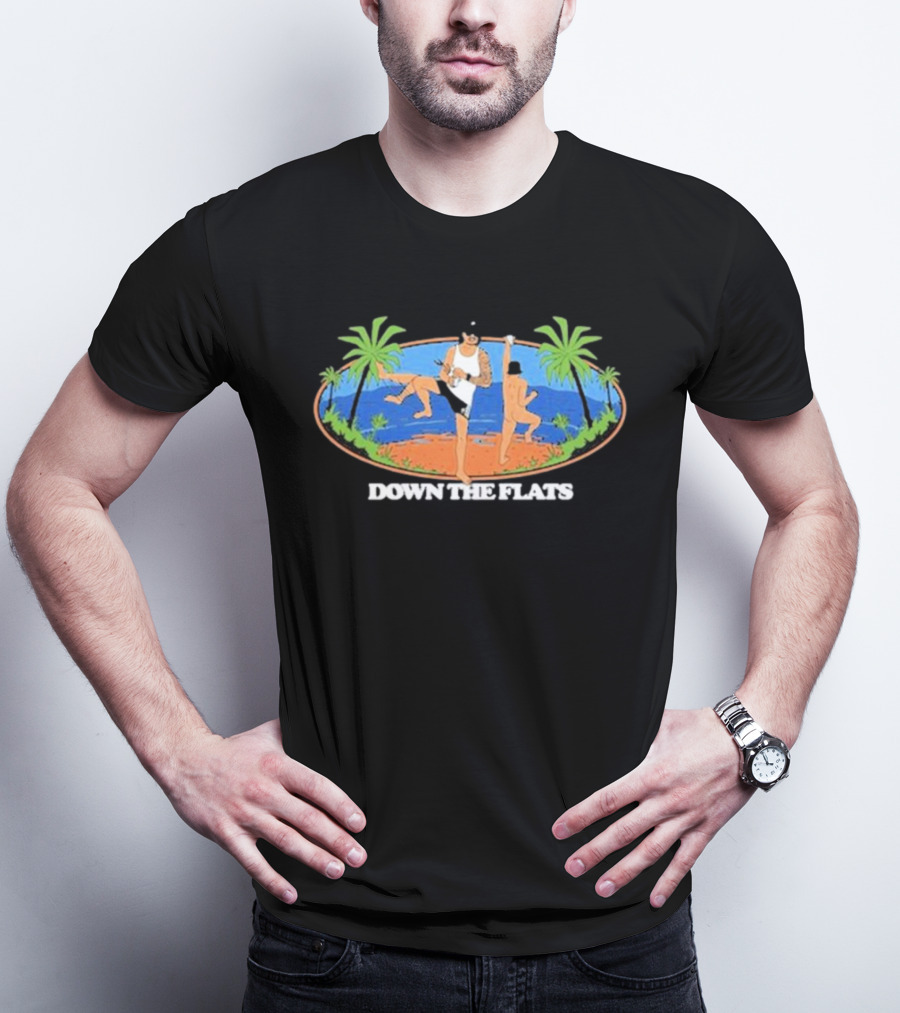 Alpha Blokes Down The Flats Beach Fun Tropical Vibes T-Shirt