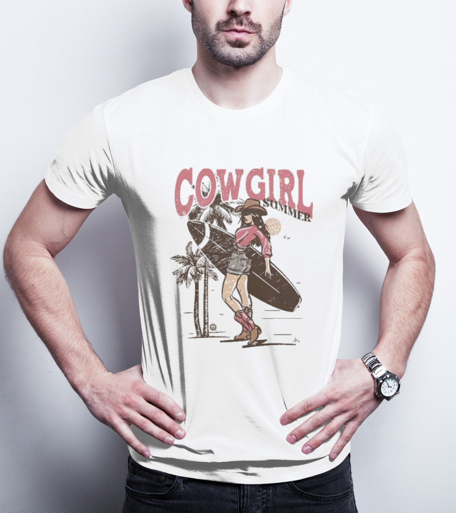 Cowgirl Summer Surfing Vibes T-Shirt