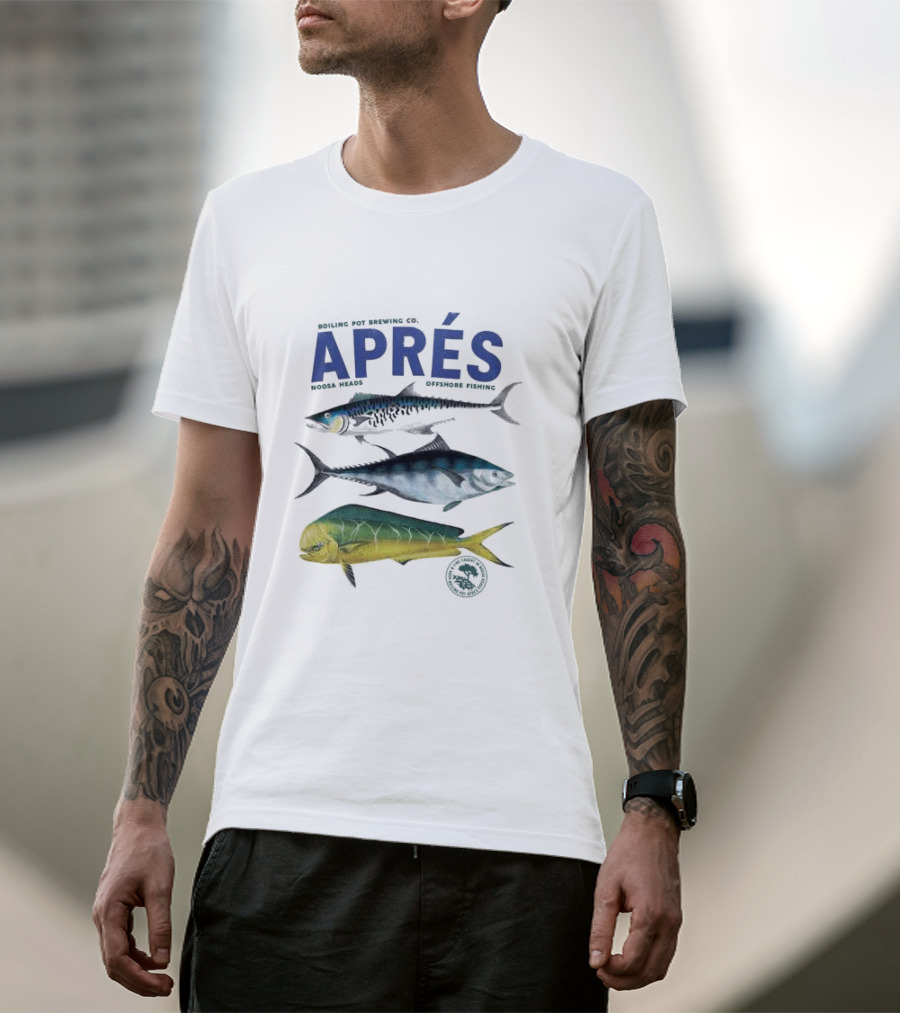 Boiling Pot Brewing Co Après Noosa Heads Offshore Fishing Fish T-Shirt