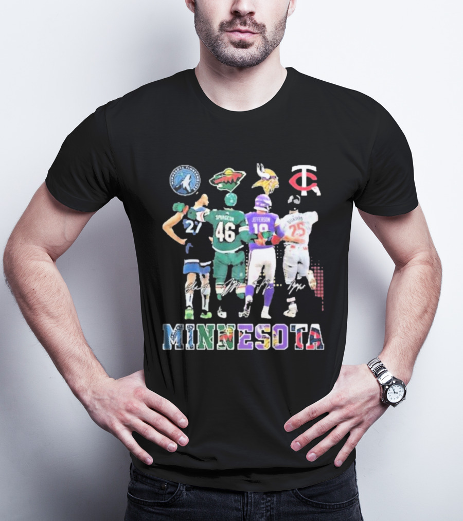 Minnesota Timberwolves Wild Vikings Twins Signature T-Shirt