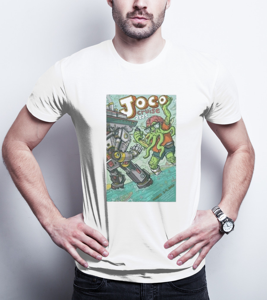 Joco Cruise 2025 Fort Lauderdale Robot Vs. Tentacle Monster March 2-9 T-Shirt