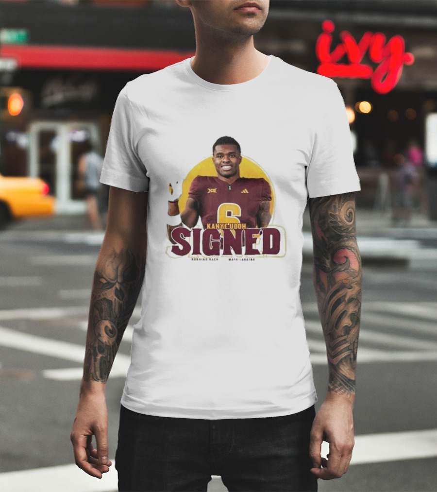 Kanye Udoh Signed Running Back Mays Landing Nj Football Player Number 6 T-Shirt
