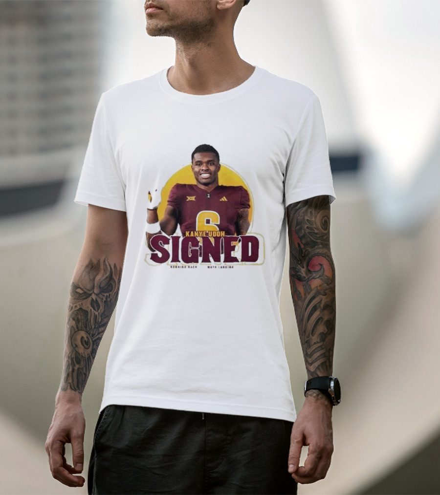Kanye Udoh Signed Running Back Mays Landing Nj Football Player Number 6 T-Shirt