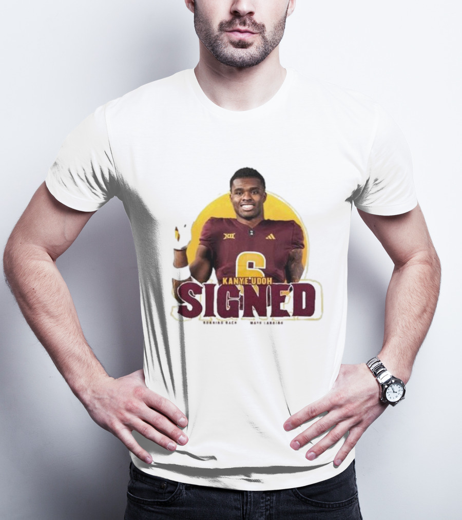 Kanye Udoh Signed Running Back Mays Landing Nj Football Player Number 6 T-Shirt