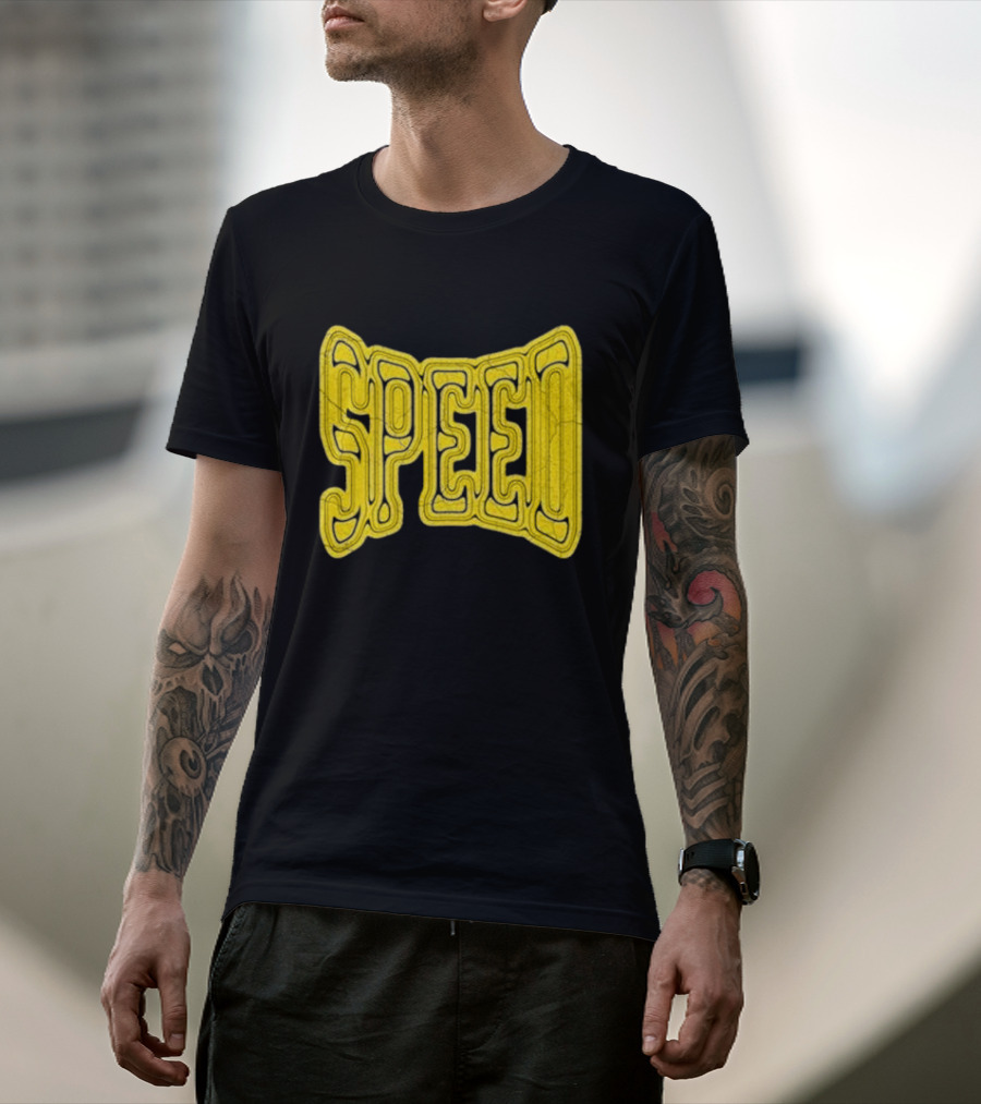 Ishowspeed Speed Gold Text Logo Bold Typography T-Shirt