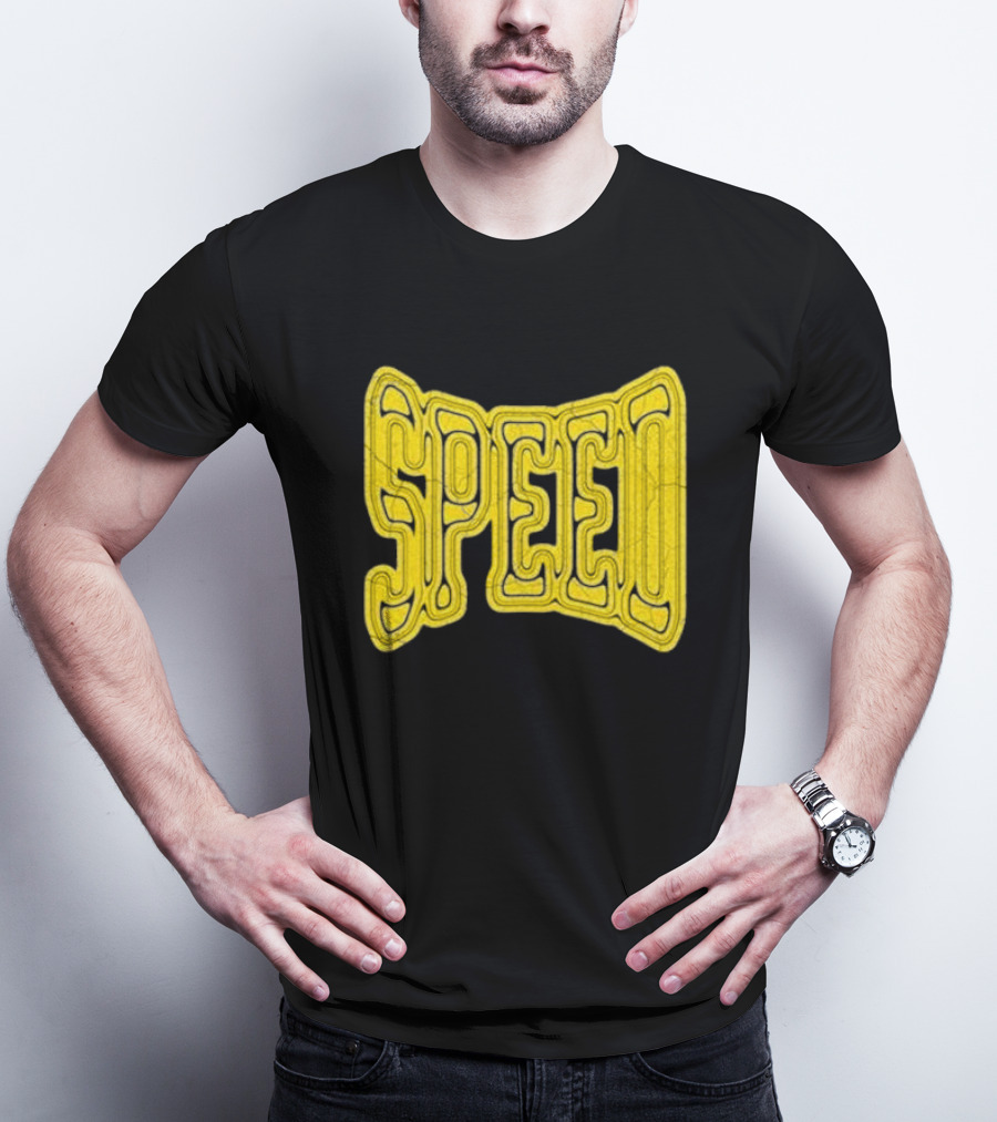 Ishowspeed Speed Gold Text Logo Bold Typography T-Shirt