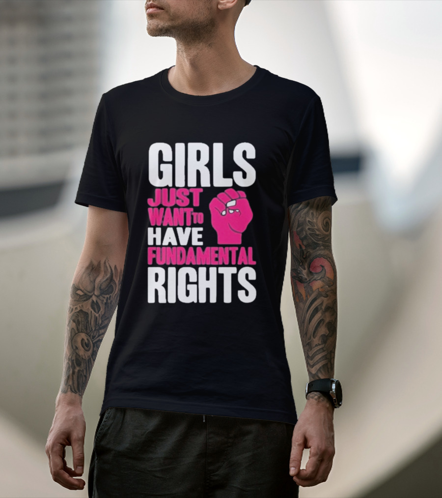 Cyndi Lauper Girls Just Want To Have Fundamental Rights Raised Fist Empowerment T-Shirt