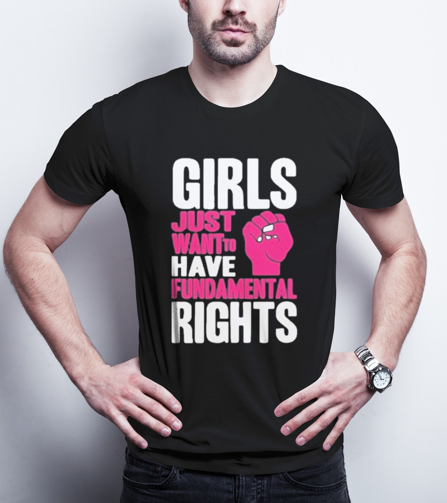Cyndi Lauper Girls Just Want To Have Fundamental Rights Raised Fist Empowerment T-Shirt