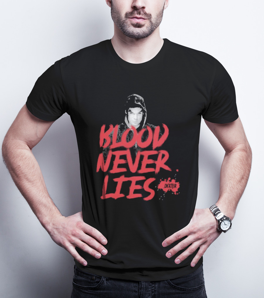 Dexter Blood Never Lies Hoodie Portrait Spatter T-Shirt