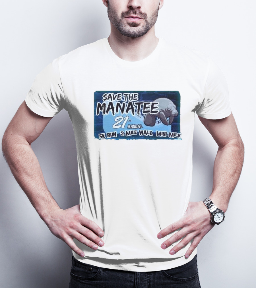 Save The Manatee 21st Annual 5K Run 2 Mile Walk Mini Mile T-Shirt