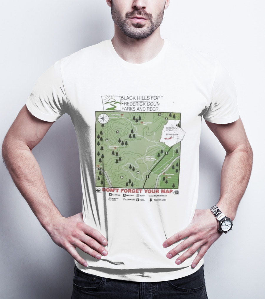 Black Hills Forest Frederick County Parks And Rec Map Burkeville Don’t Forget Your Map T-Shirt