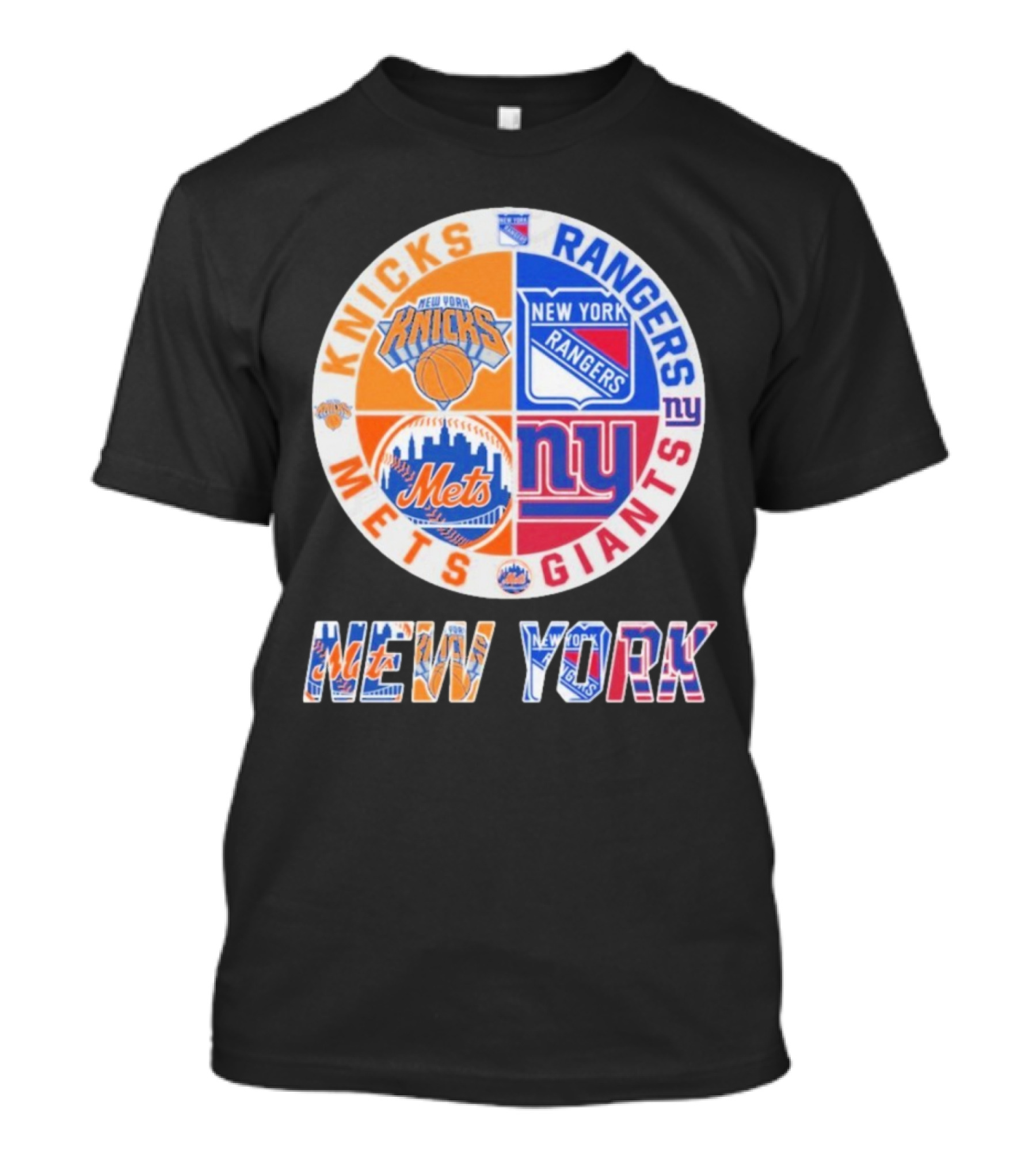 New York Knicks Rangers Mets Giants Mashup T-Shirt