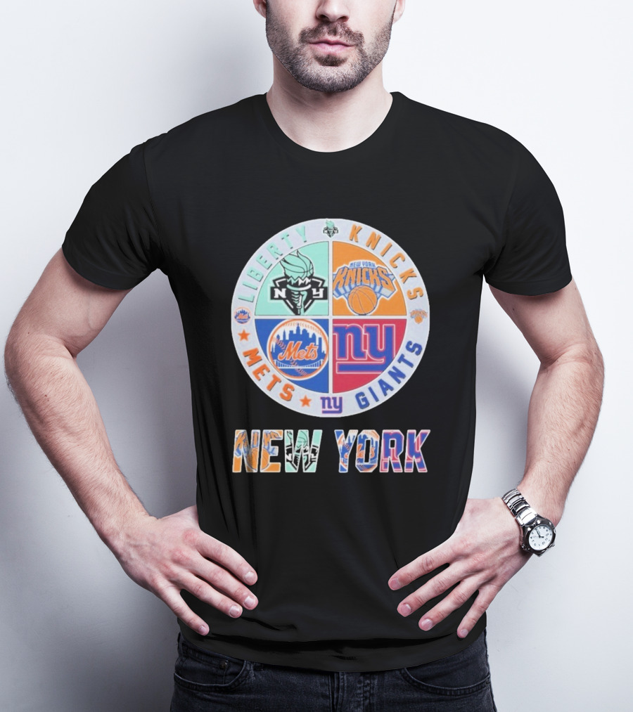 New York Liberty Knicks Mets Giants Yankees T-Shirt