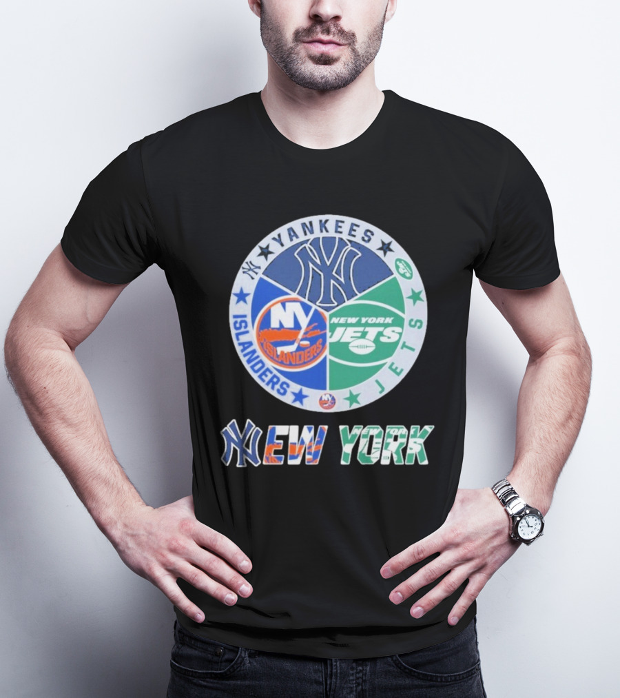 Yankees Islanders Jets New York Yankees X New York Jets X New York Islanders T-Shirt