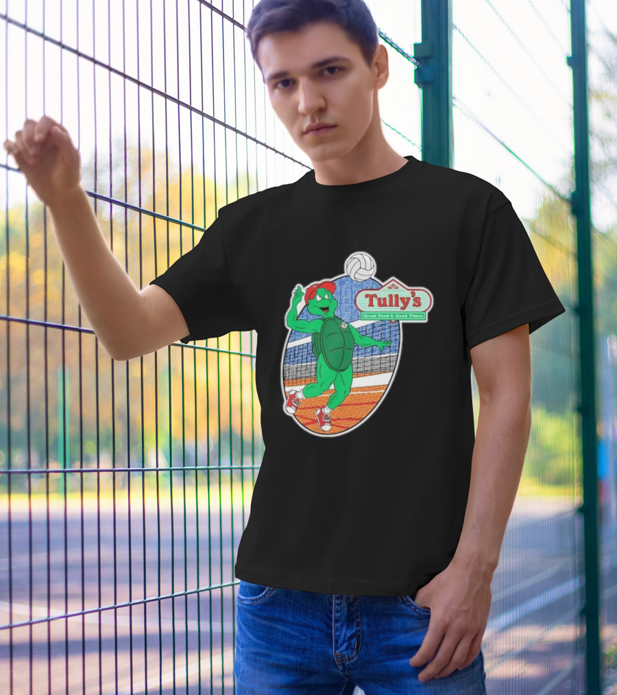 Tully’s Volleyball Great Food And Good Times Turtle Player T-Shirt