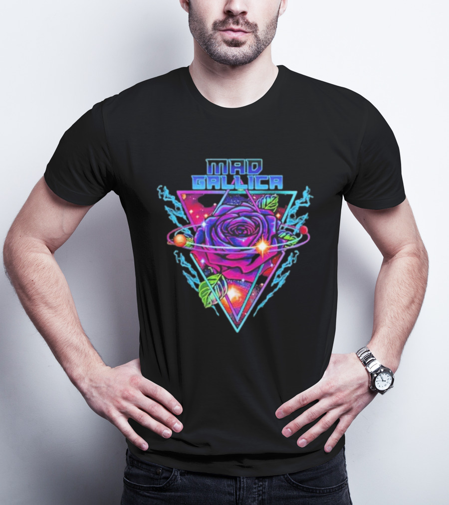 Mad Gallica Cosmic Rose Nebula Triangle T-Shirt
