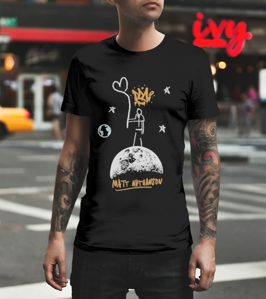 Matt Nathanson King Of Unsimple Moon Art With Earth And Crown T-Shirt