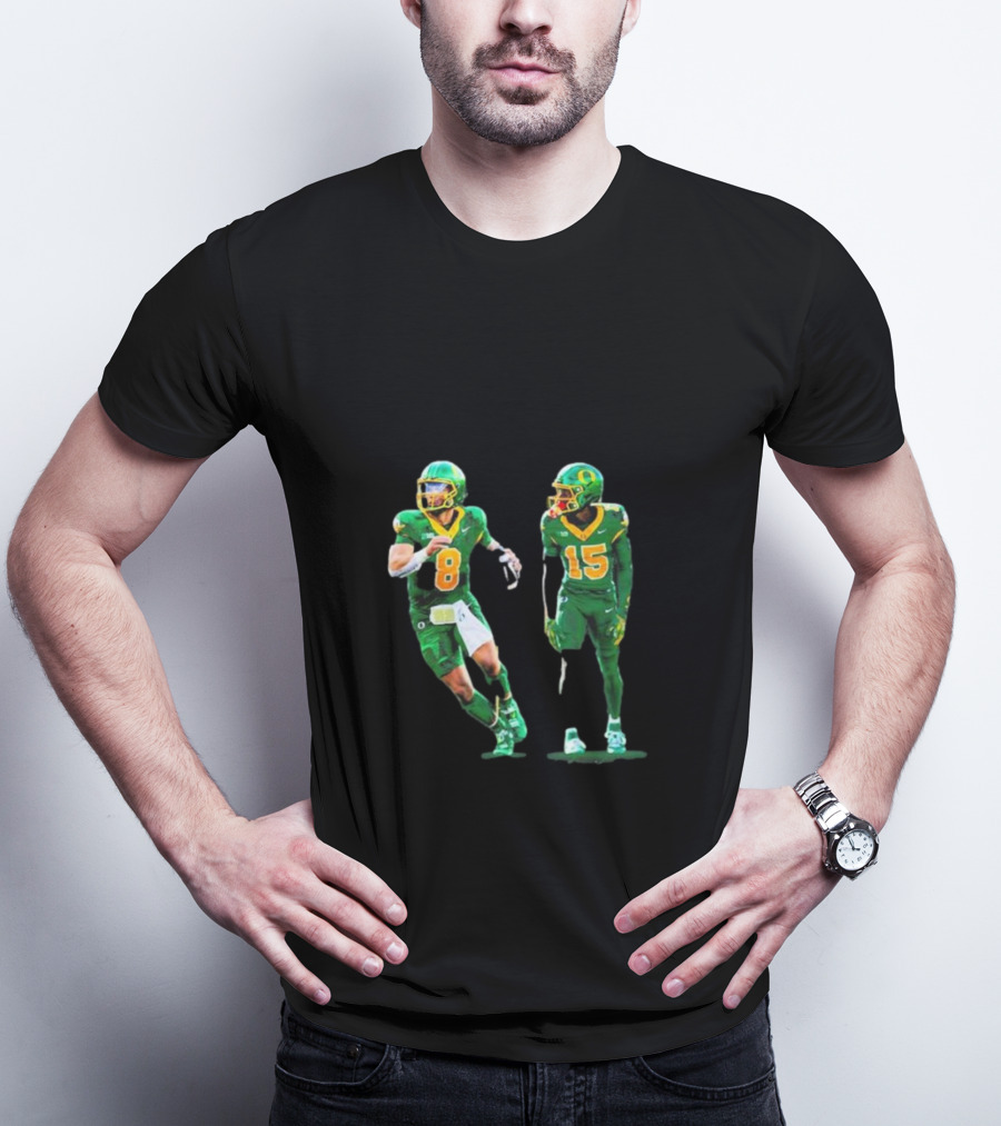 Oregon Ducks No 1 Seed College Football Playoff Players In Green Uniforms T-Shirt