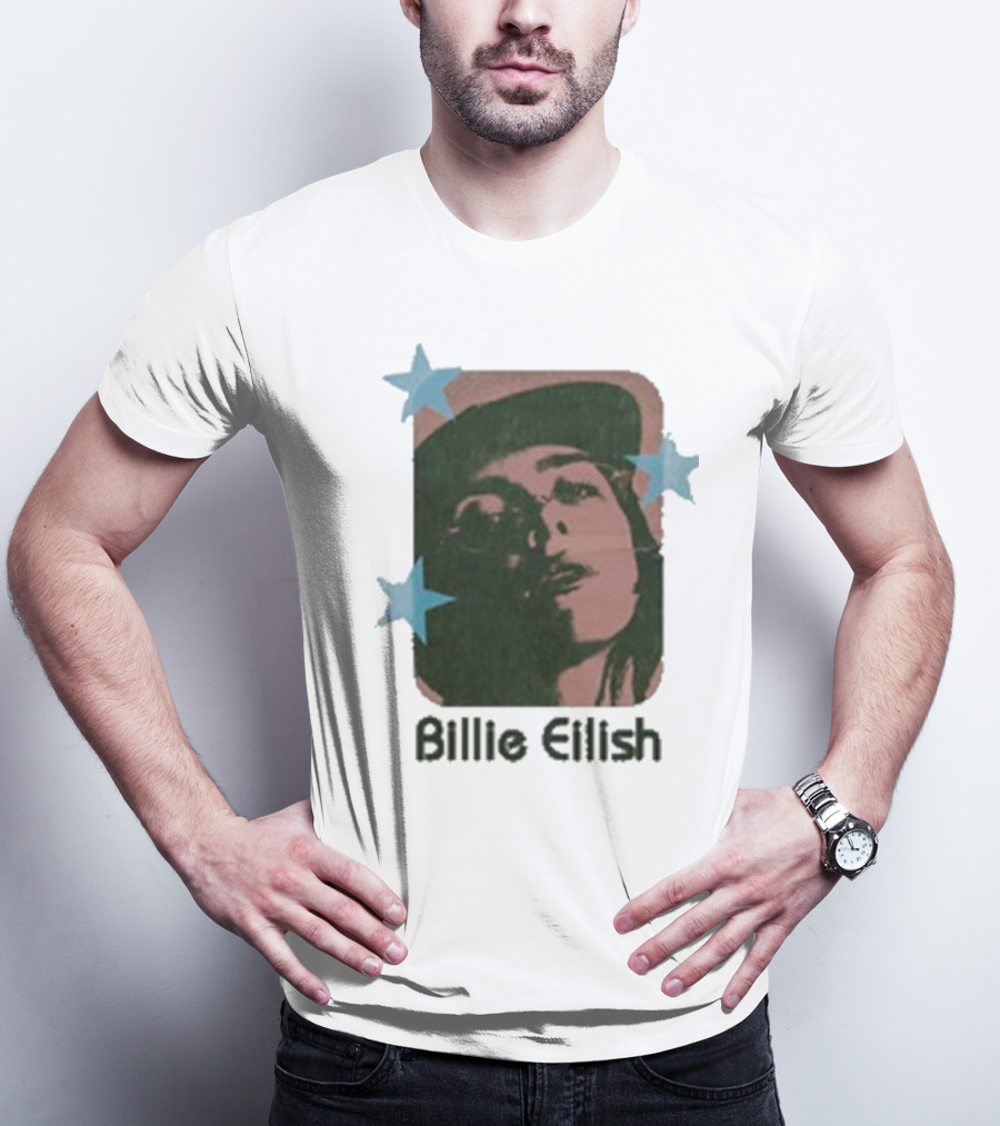 Billie Eilish Vintage Portrait With Stars T-Shirt