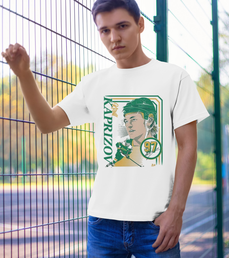 Kirill Kaprizov 97 Iconic Collage Frame T-Shirt