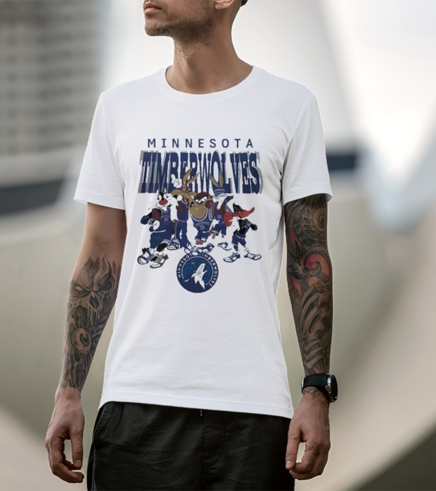 Minnesota Timberwolves NBA Basketball Featuring Looney Tunes Characters T-Shirt