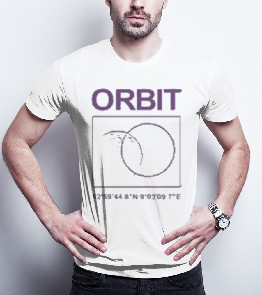 Orbitmusic Moon Orbit Coordinates 52°59'44.8N 9°03'09.7E T-Shirt