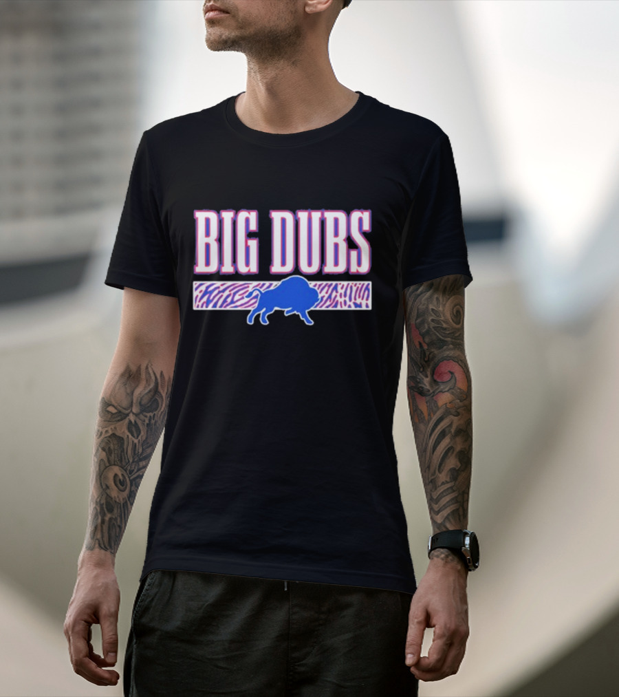 26 S Buffalo Big Dubs Blue Buffalo Zebra Print T-Shirt