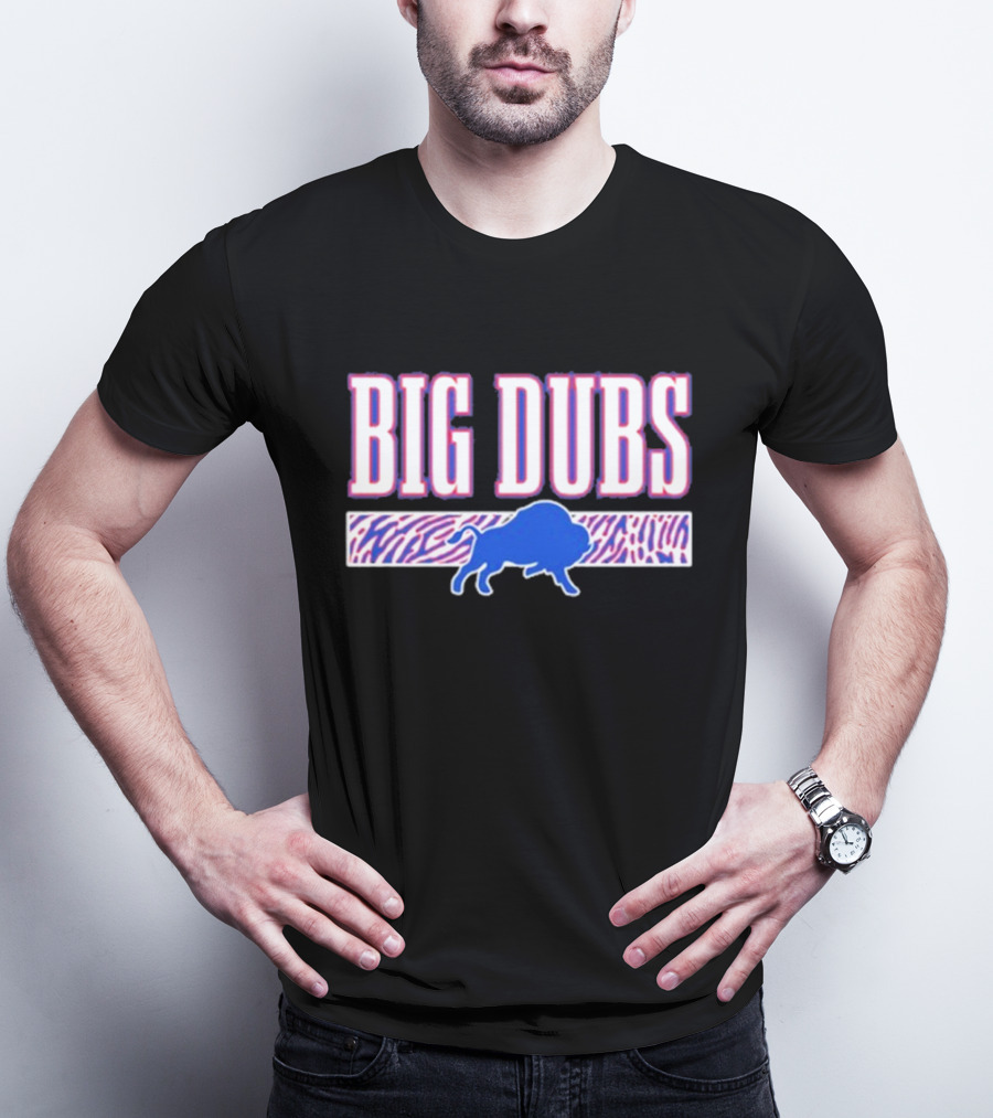 26 S Buffalo Big Dubs Blue Buffalo Zebra Print T-Shirt