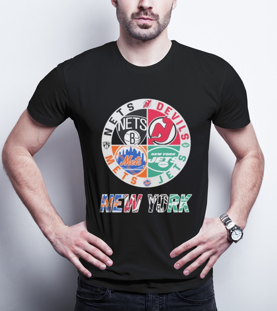 Brooklyn Nets New Jersey Devils New York Mets Jets New York T-Shirt