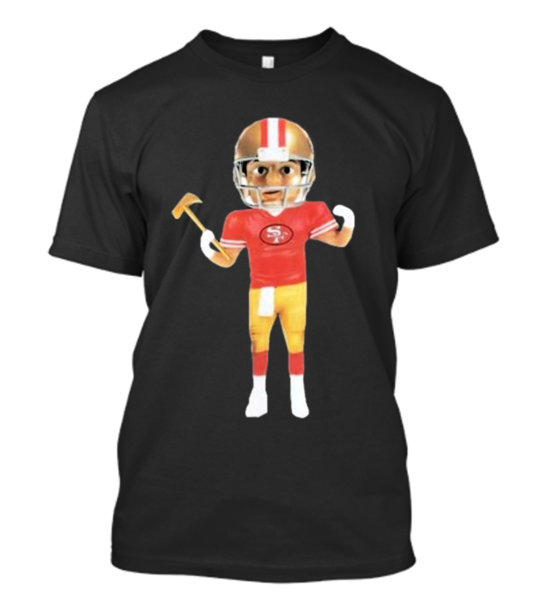 49Ers X Gorf Bobblehead Football Figure With Helmet And Pickaxe T-Shirt