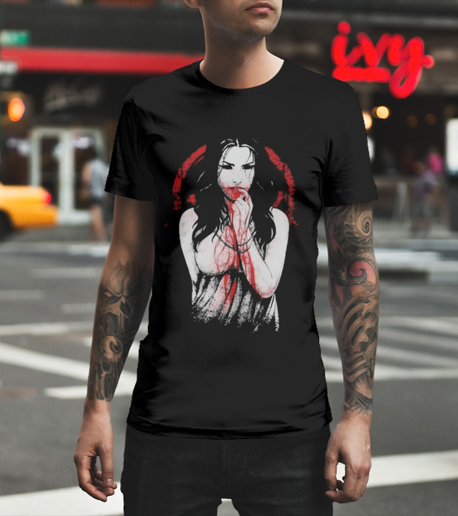 Electric Callboy Eat Me Alive Bloody Woman In Red And Black T-Shirt
