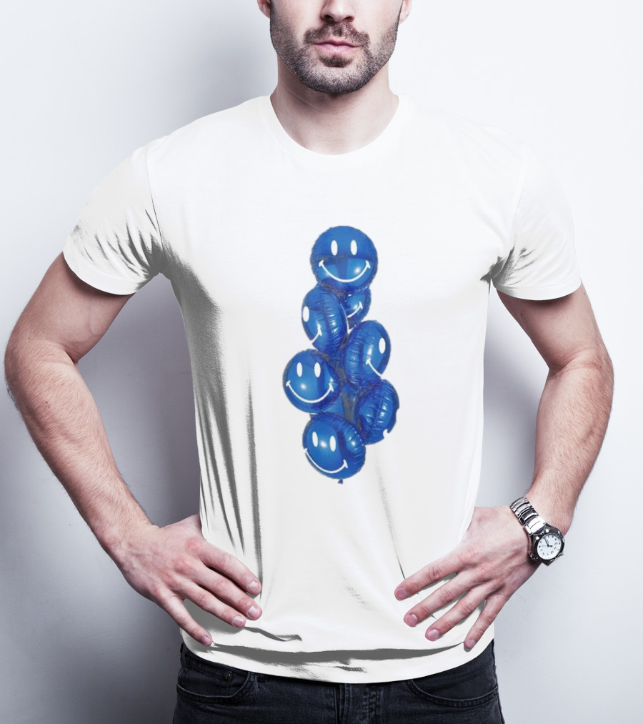 Smiley Celebration Blue Balloons T-Shirt