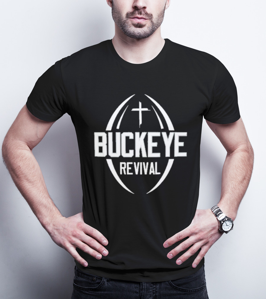 Buckeye Revival Football Faith Cross Emblem T-Shirt