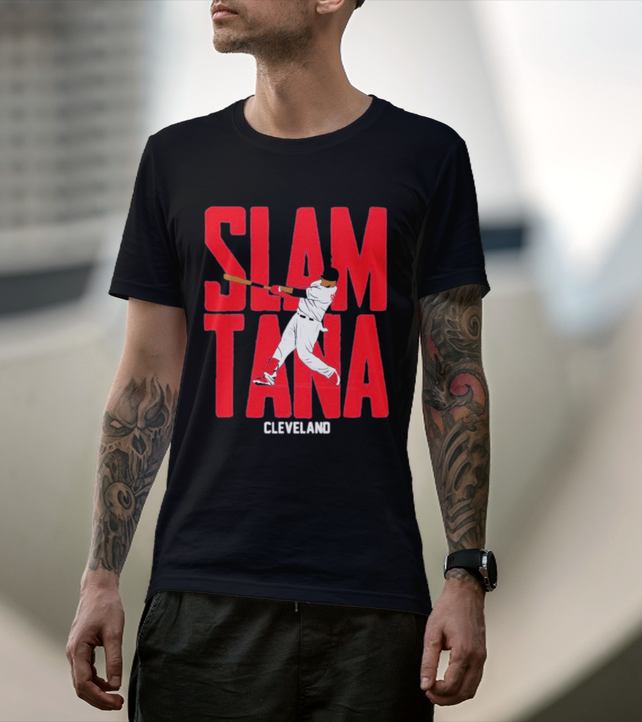 Carlos Santana Cleveland Baseball Slamtana Player T-Shirt