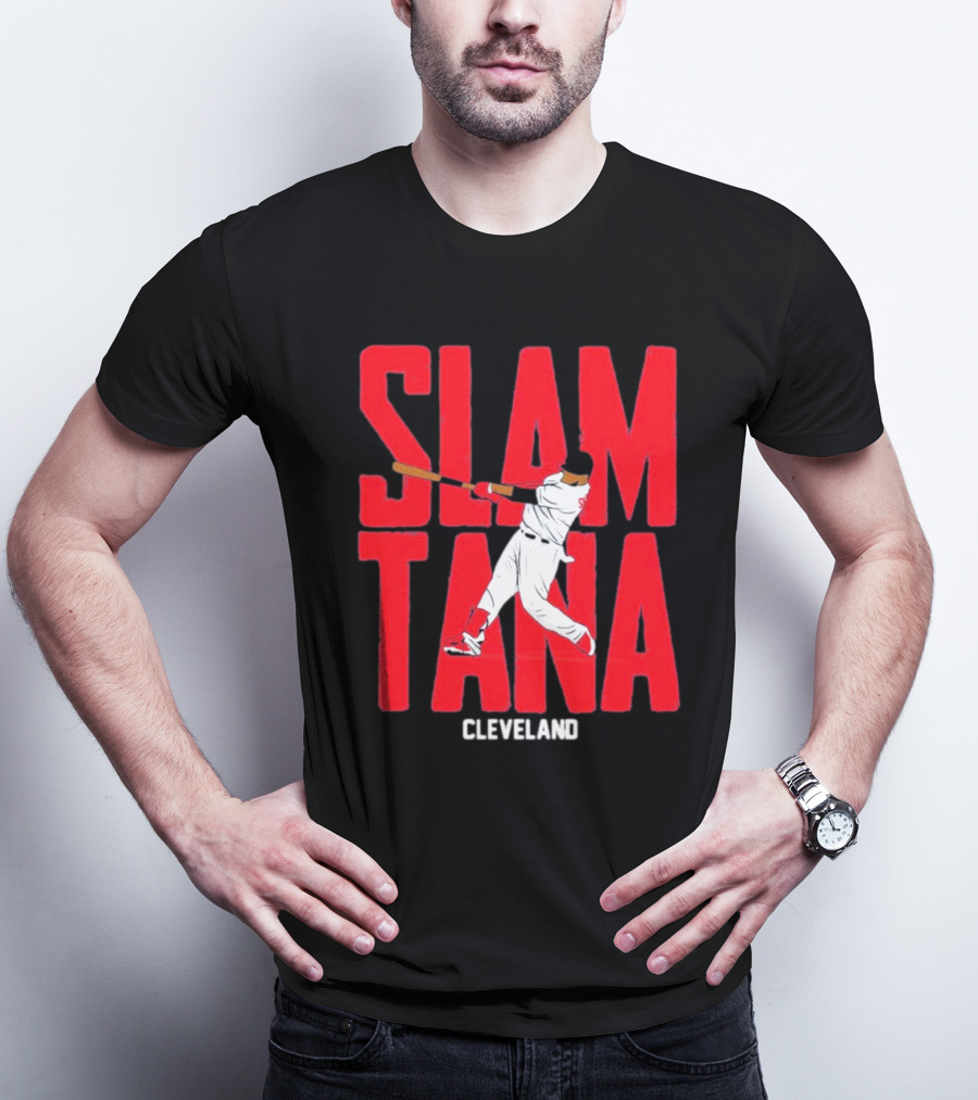 Carlos Santana Cleveland Baseball Slamtana Player T-Shirt
