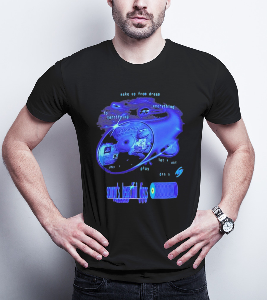 Frogger Everything Is Terrifying Let Yourself Play Scruff's Beautiful Discs CHANNEL17 T-Shirt